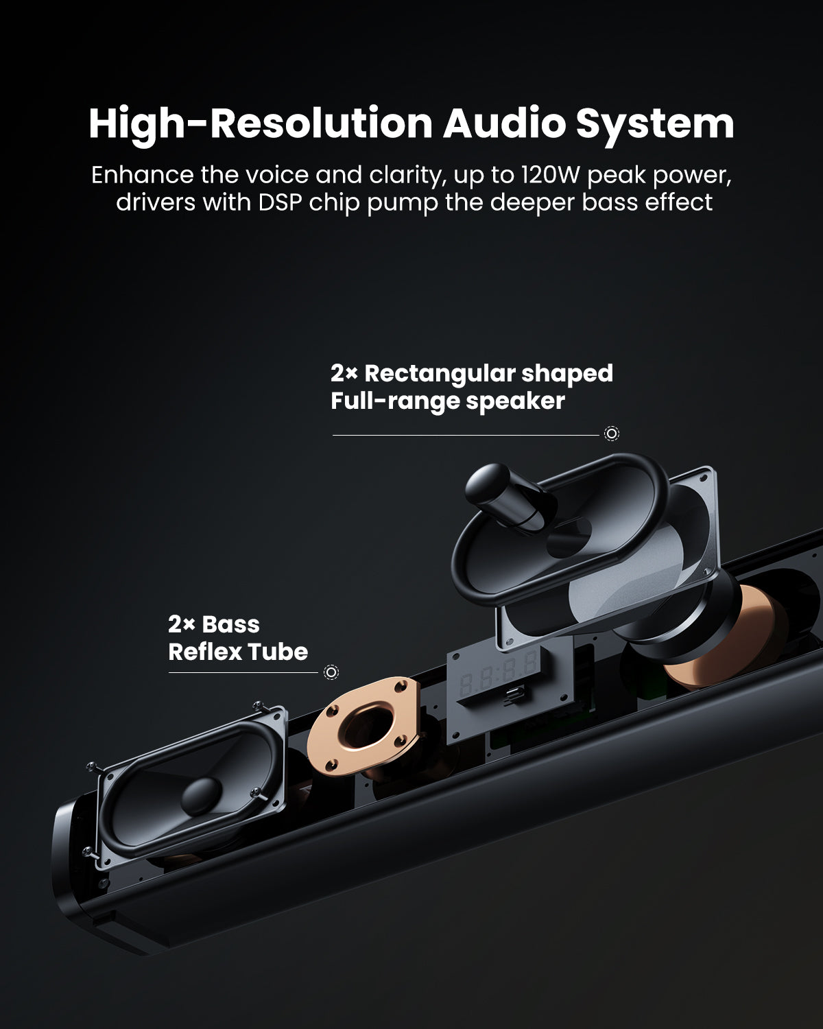 MEVOSTO Soundbar für TV Geräte mit Subwoofer, 2.1CH TV-Soundbar mit 5,